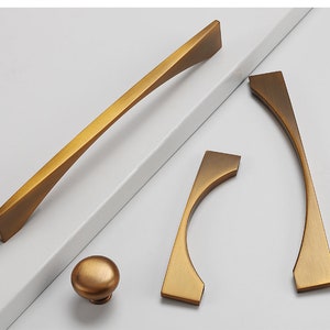 Yellow Bronze Cabinet Door Pull Handle Modern Cabinet Solid Pull Handle ...