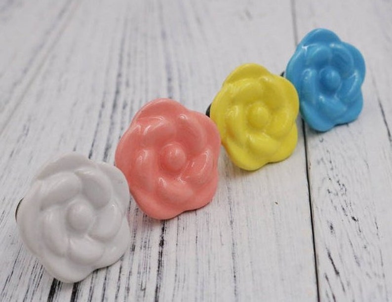 Ceramic Roses Knob Dresser Knob Drawer Knob Cabinet Knob - Etsy