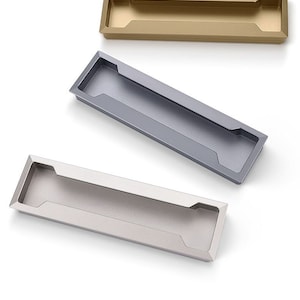 Embedded Pull Handle Black Modern Wardrobe Concealed Slotted Cabinet ...