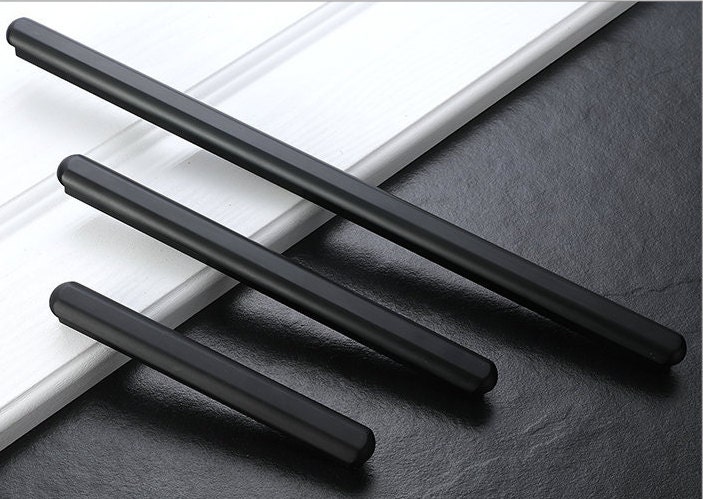 Modern Simple Black Wardrobe Pull Handle Brass Color Drawer | Etsy