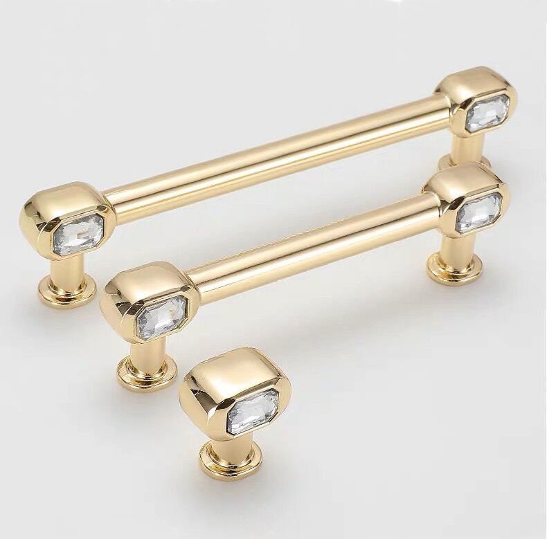 Modern Simple Crystal Wardrobe Pull Handles Dresser Pull | Etsy