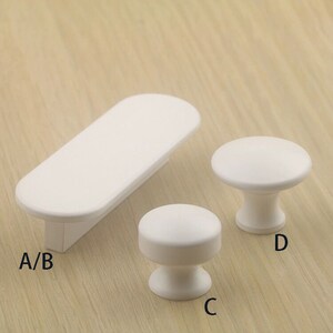 Simple Matte White Wardrobe Door Pull Handle Drawer Round Aluminum ...