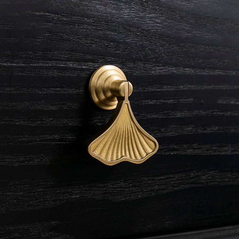 Ginkgo Leaf Brass Pendant Knob New Chinese Nordic Brass Golden - Etsy