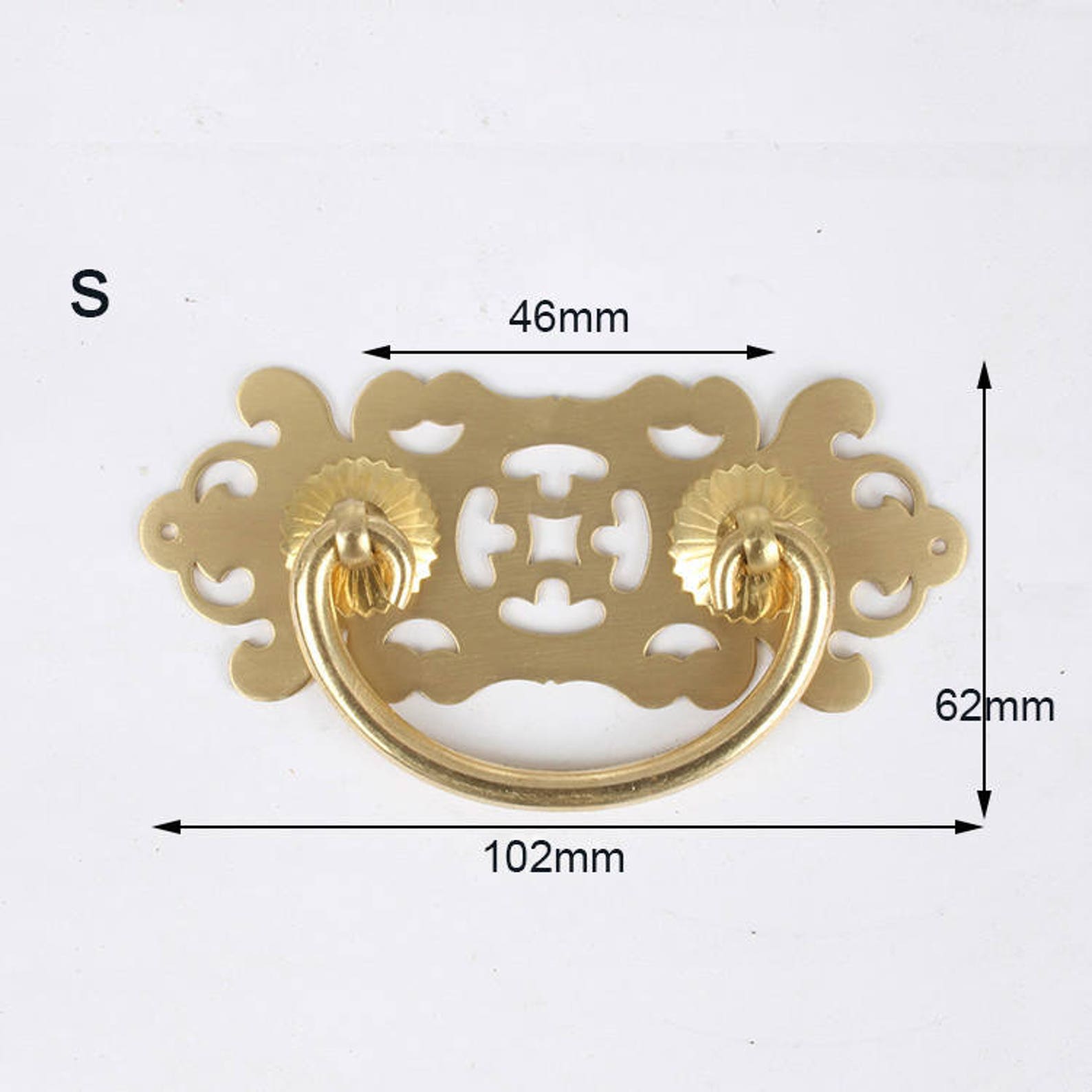 Chinese Brass Pull Handle Antique Pull Handle Drawer Classical Hollow ...