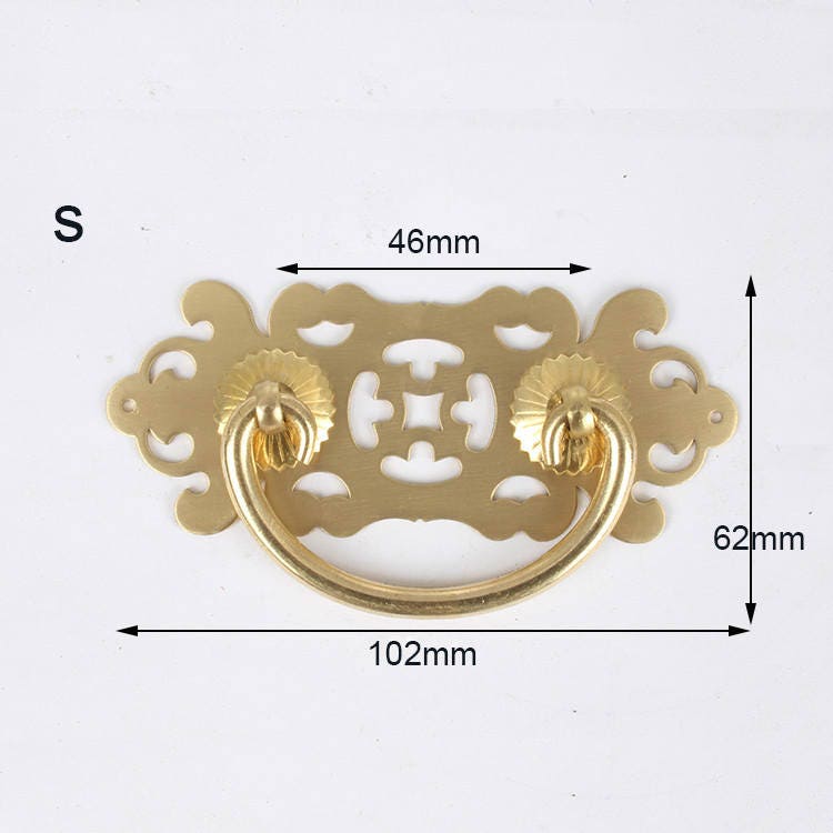 Chinese Brass Pull Handle Antique Pull Handle Drawer Classical Hollow ...