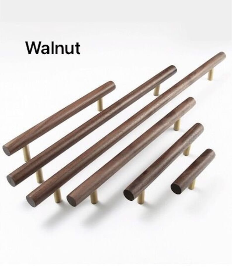 Walnut Pull Handle Modern Simple Solid Wood Light Luxury - Etsy