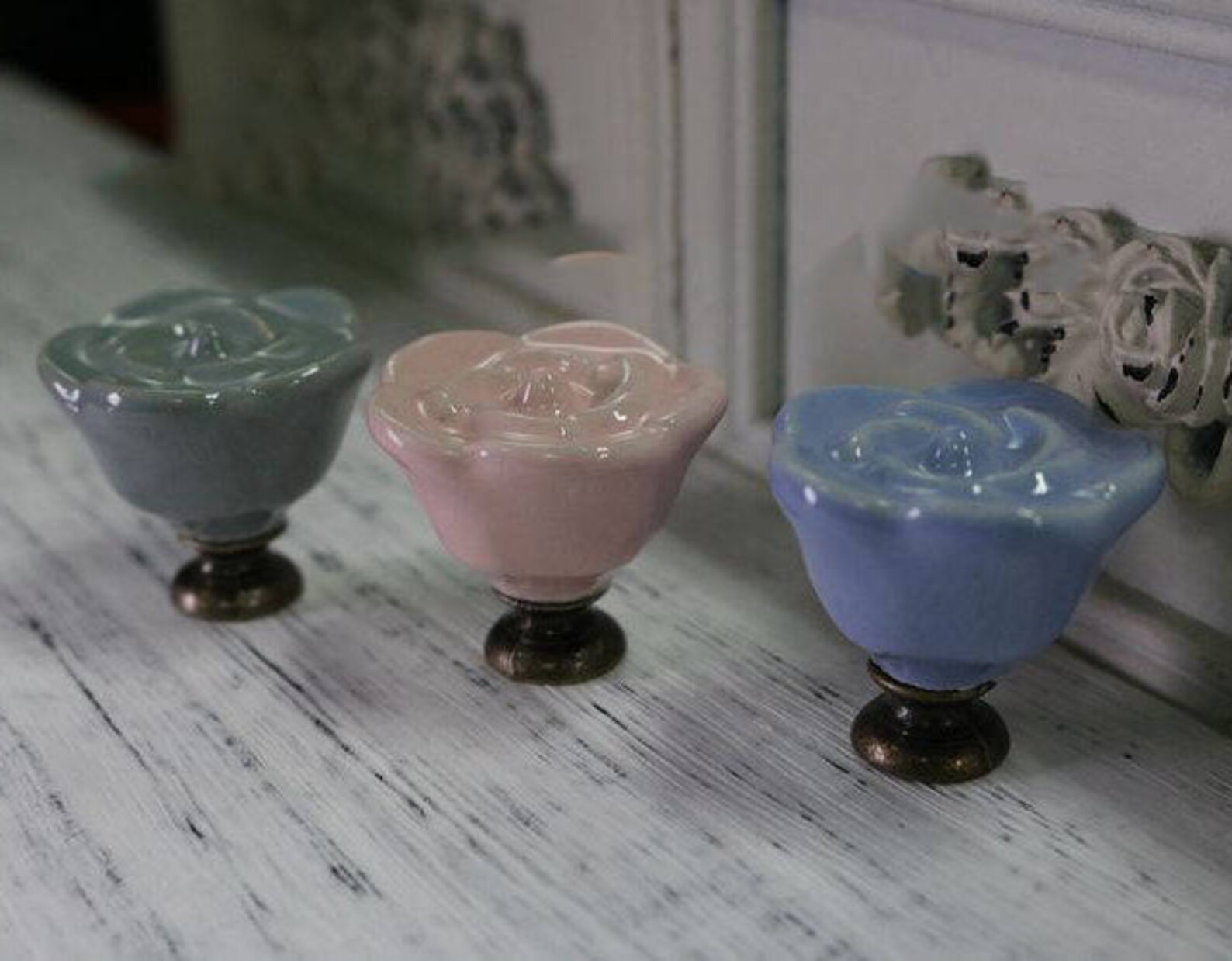 Ceramic Roses Knob Dresser Knob Drawer Knob Cabinet Knob - Etsy