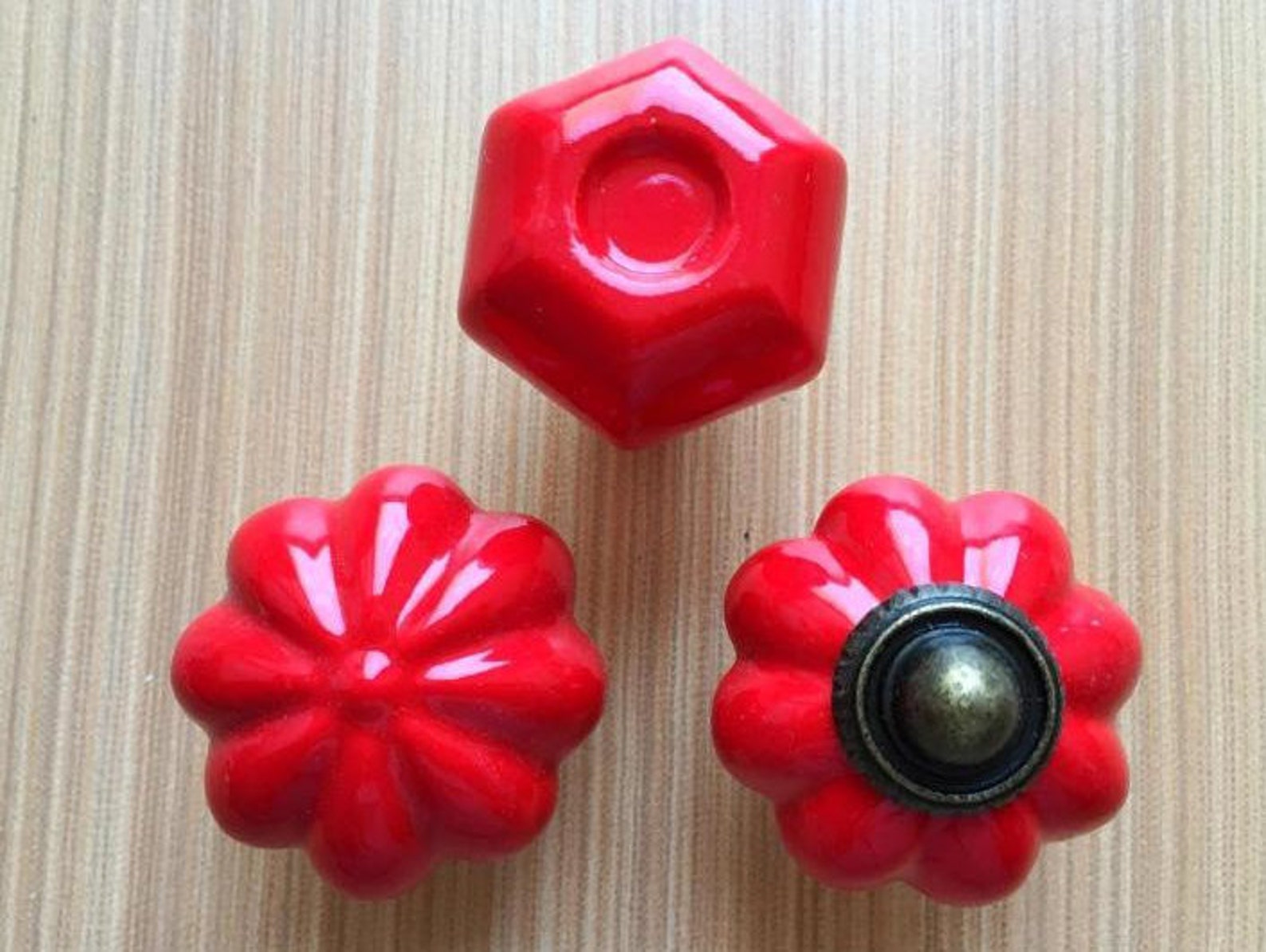 Red Ceramic Knobs Cabinet Knobs /dresser Knob Drawer Pulls - Etsy
