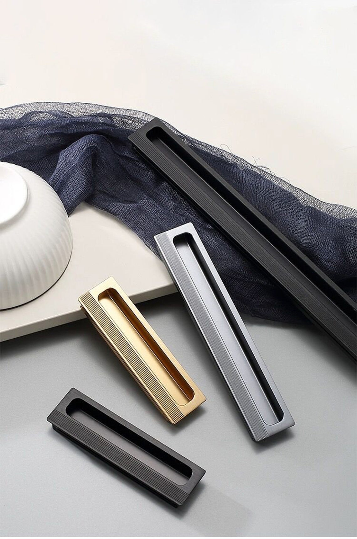 Embedded Cabinet Door Concealed Pull Handle Push-pull Sliding Door Pull ...