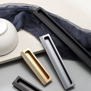 Embedded Cabinet Door Concealed Pull Handle Push-pull Sliding Door Pull ...