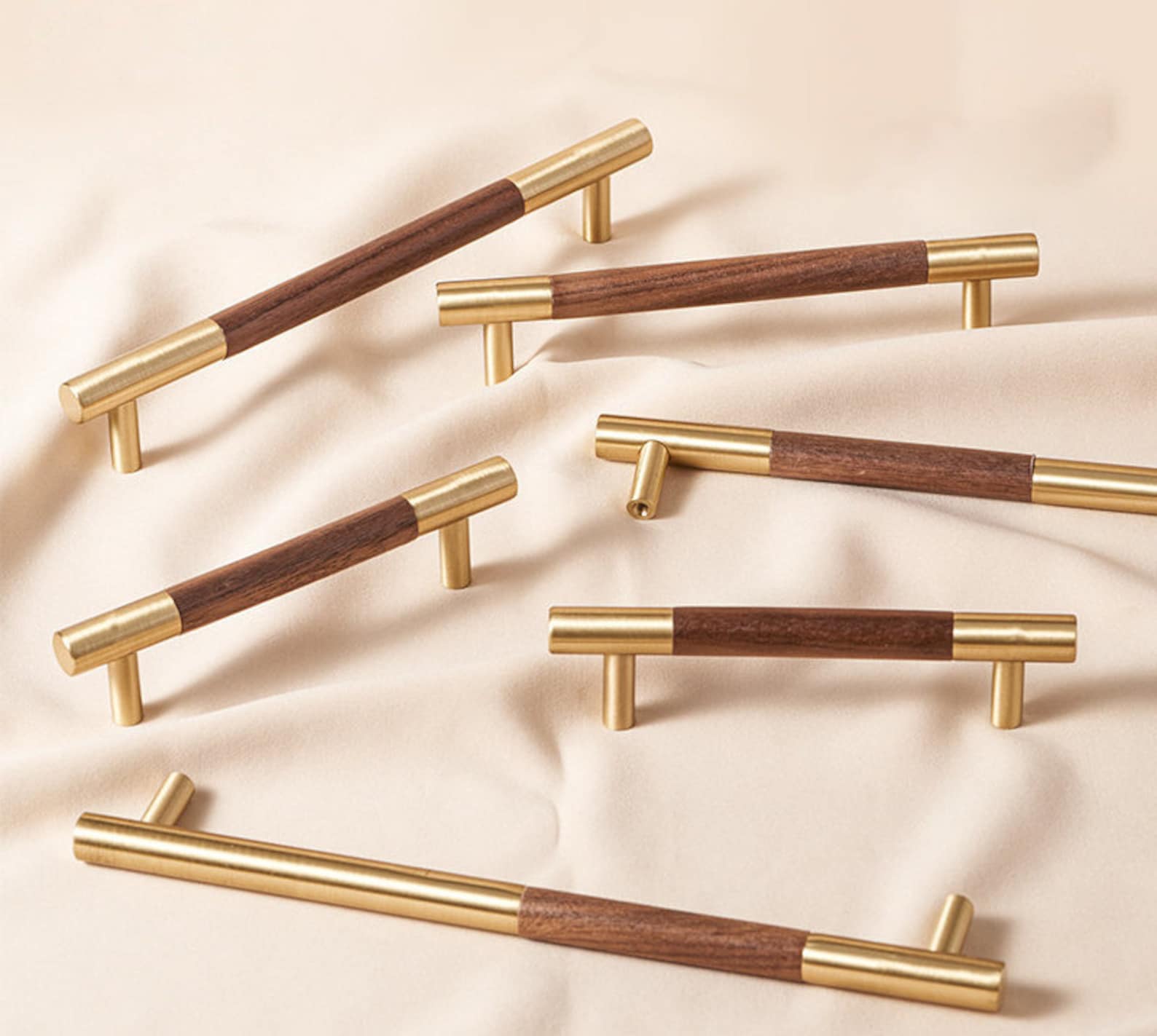 Nordic Brass Black Walnut Door Pull Handle Wardrobe Pull - Etsy