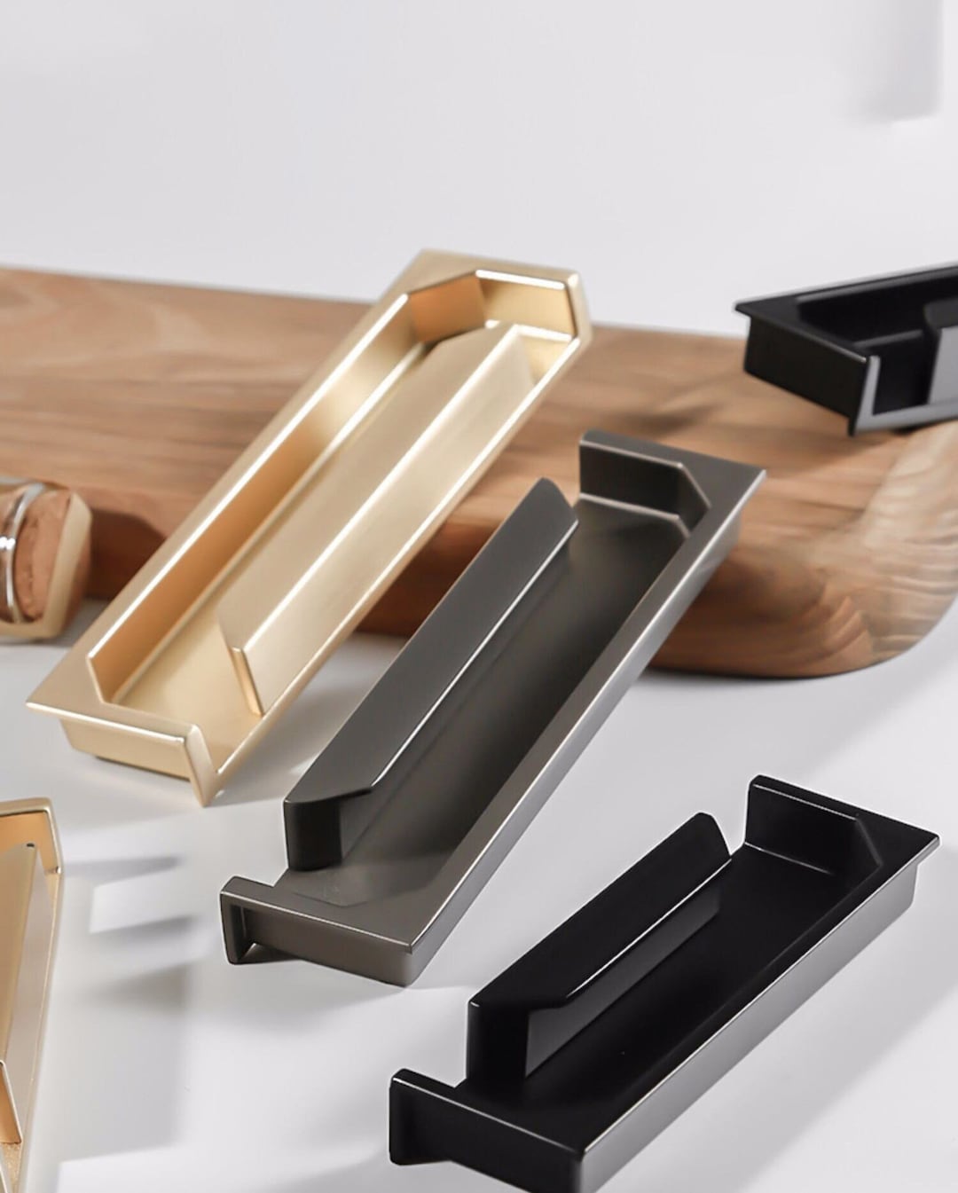 Modern Invisible Concealed Embedded Concealed Pull Handle Drawer Closet ...