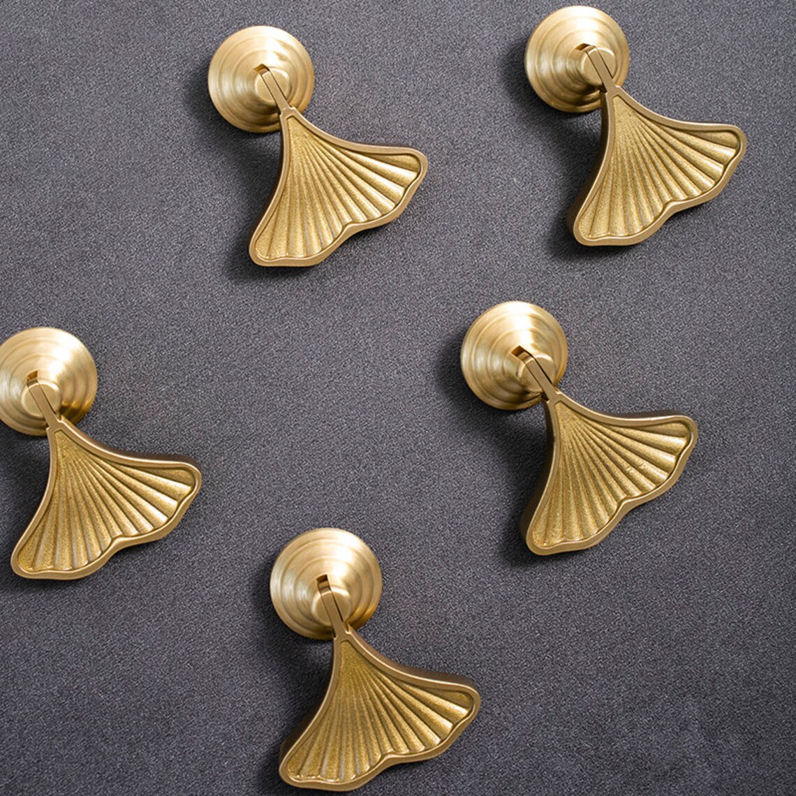 Ginkgo Leaf Brass Pendant Knob New Chinese Nordic Brass Golden ...