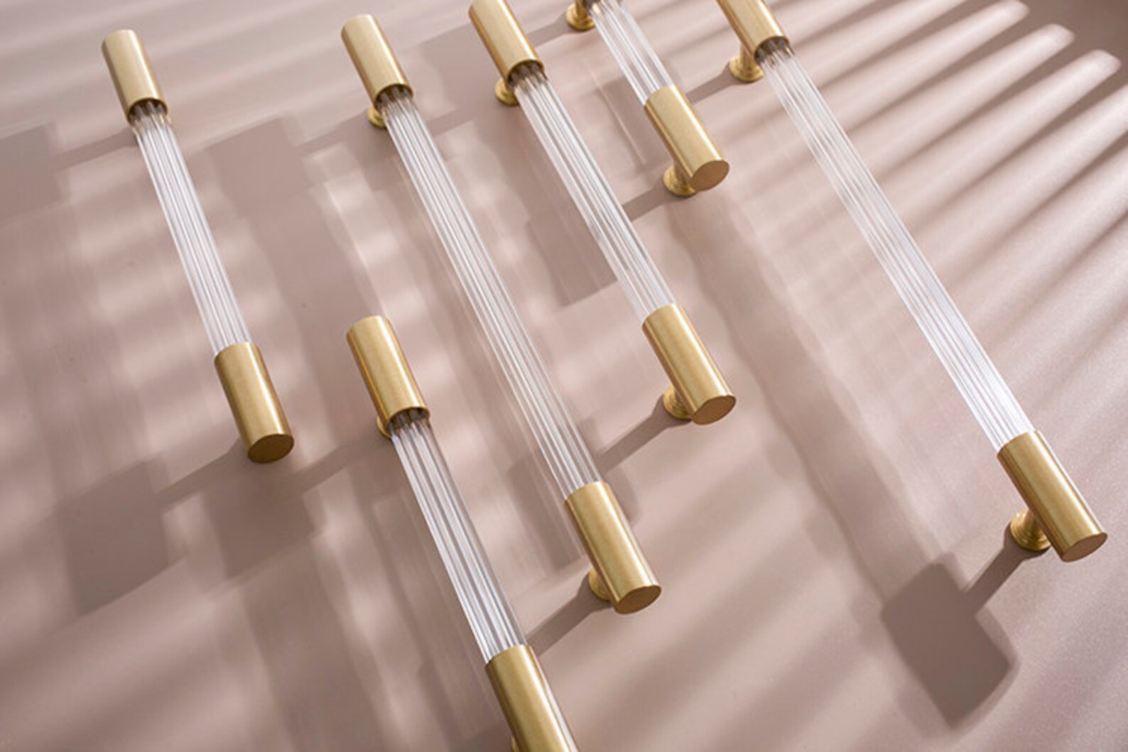 Acrylic Brass Pull Handle Modern Cabinet Gold Transparent - Etsy