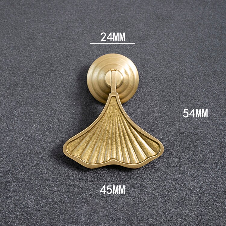 Ginkgo Leaf Brass Pendant Knob New Chinese Nordic Brass Golden - Etsy
