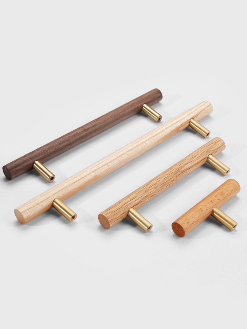 Walnut Pull Handle Modern Simple Solid Wood Light Luxury - Etsy