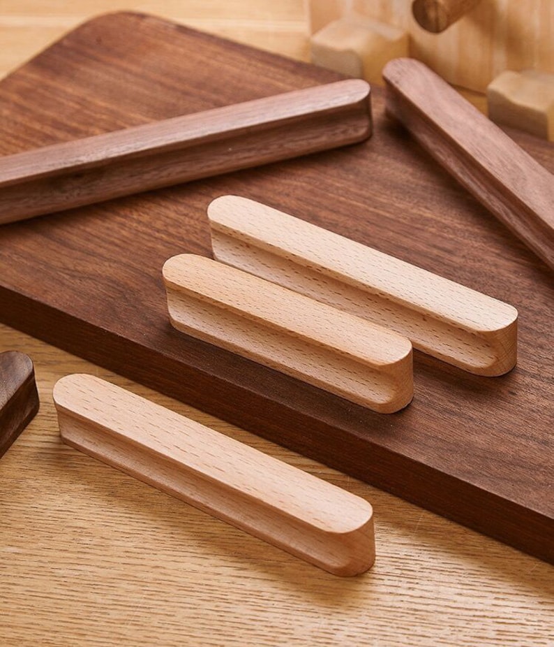 Wood Pull Handle Cabinet Door Pull Handle Wooden Cabinet Drawer ...