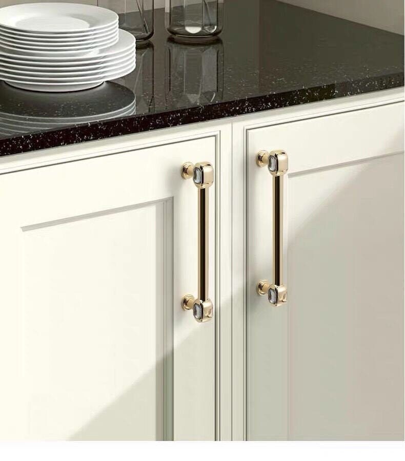 Modern Simple Crystal Wardrobe Pull Handles Dresser Pull | Etsy