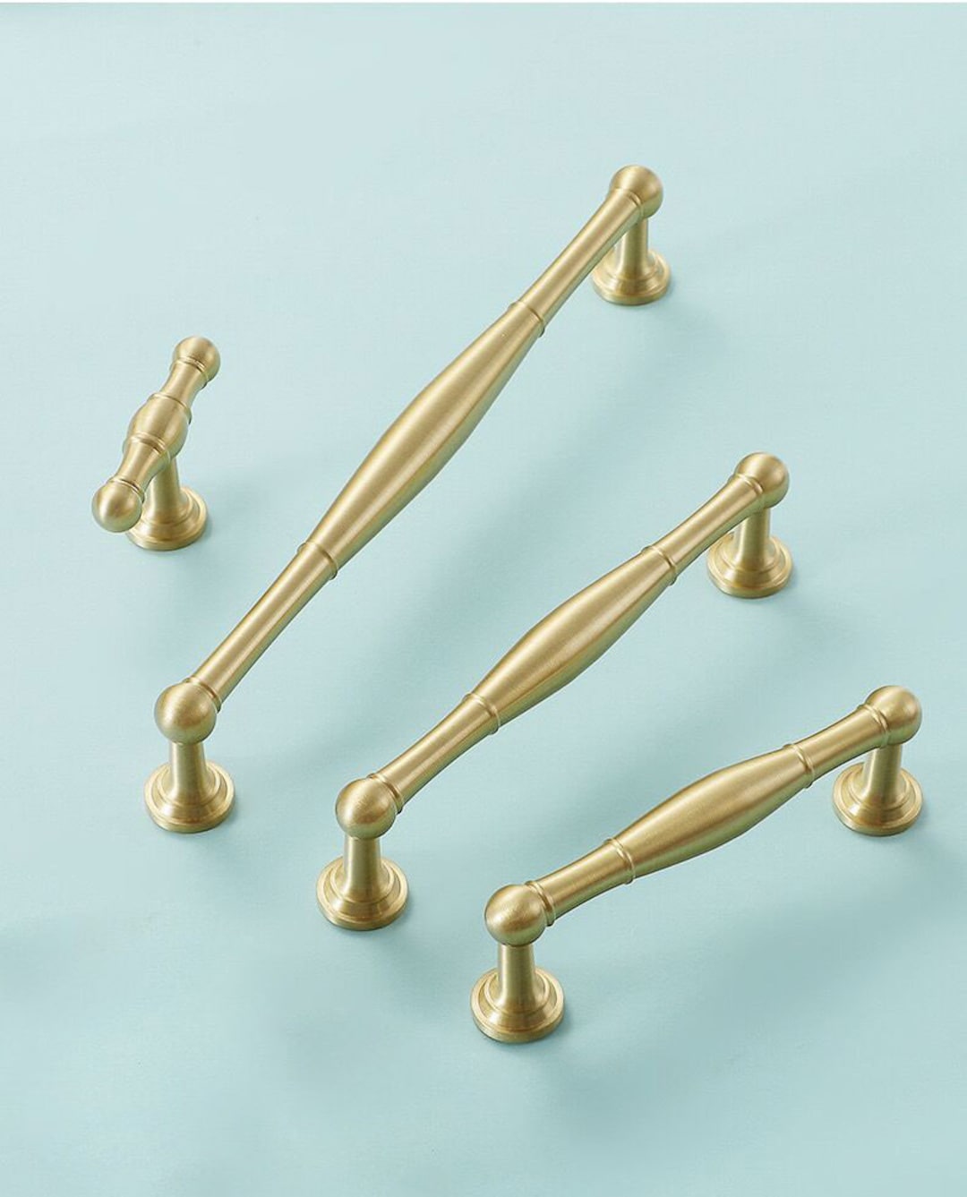 Brass Pull Handle Light Luxury Wardrobe Door Pull Handle Cabinet Drawer ...