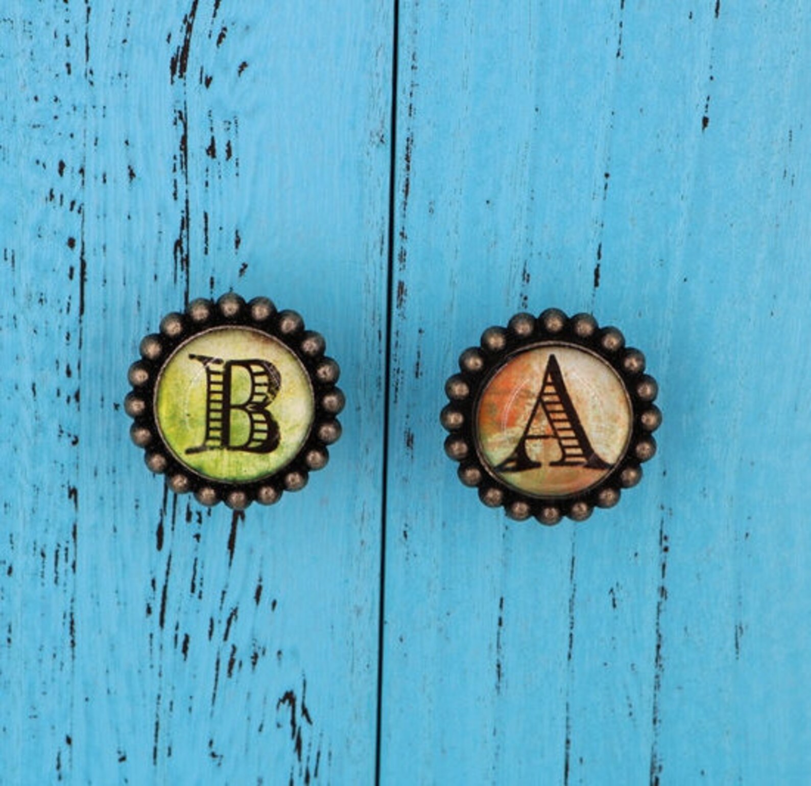 Retro European Pastoral Knob Drawer Knob English Alphabet Knob Rustic ...