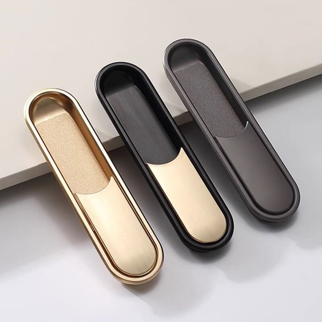 Recessed Slotted Cabinets Door Drawer Pull Handle Black Gold Pull ...