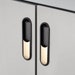 Recessed Slotted Cabinets Door Drawer Pull Handle Black Gold Pull ...