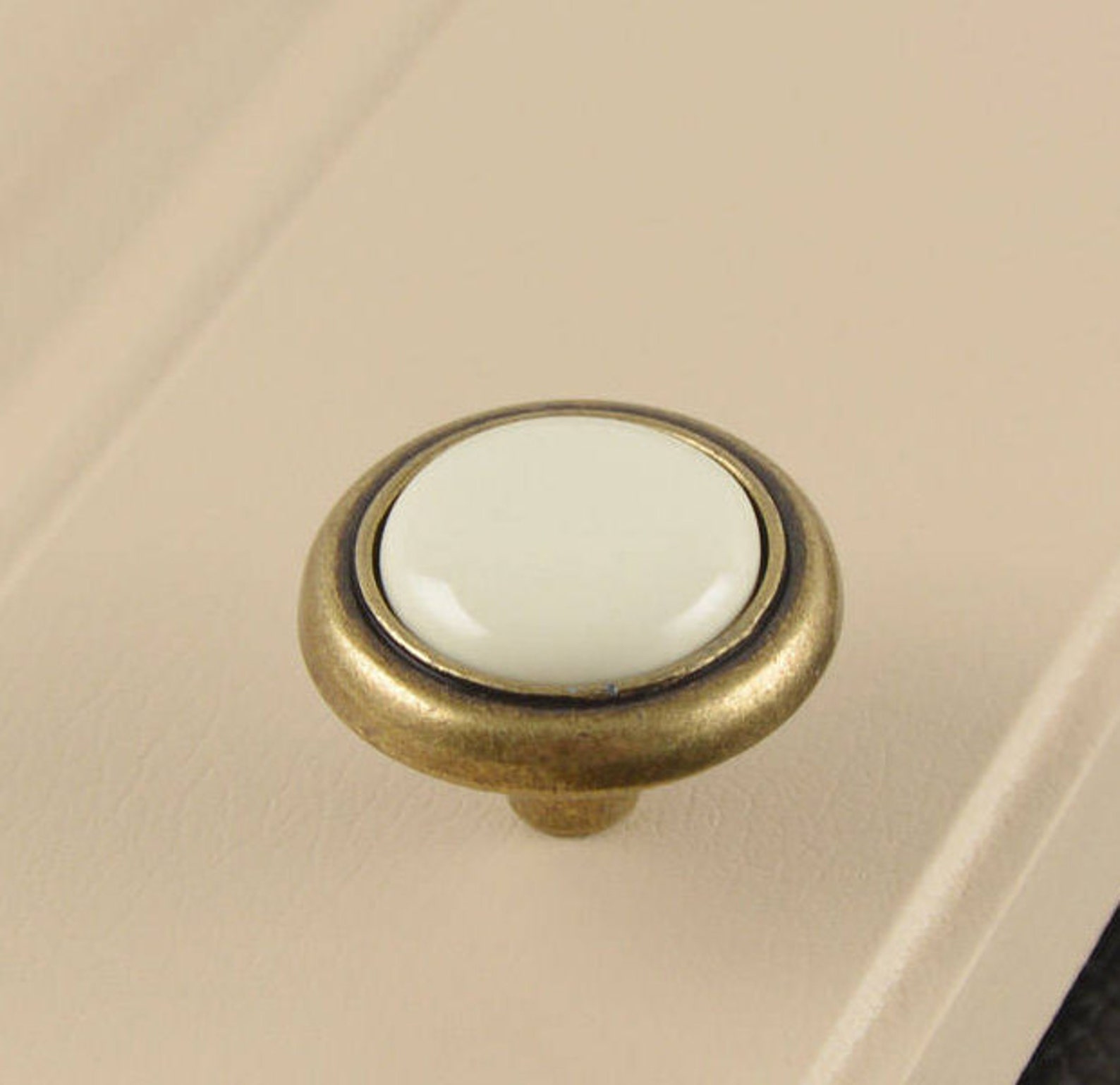 White Ceramic Pull Handle Cabinet Metal Pull Handle American | Etsy