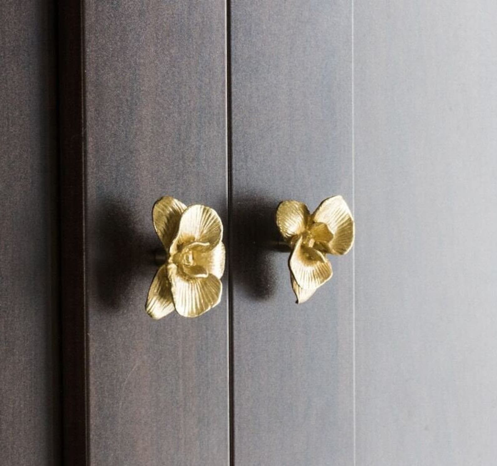 Nordic Modern Brass Flowers Knob American Cabinet Knob Drawer Knob ...