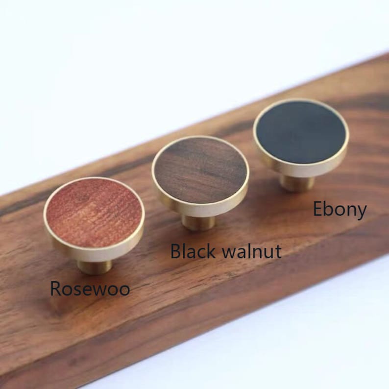 Nordic Modern Brass Wood Knob Cabinet Knob Modern Drawer Knob | Etsy