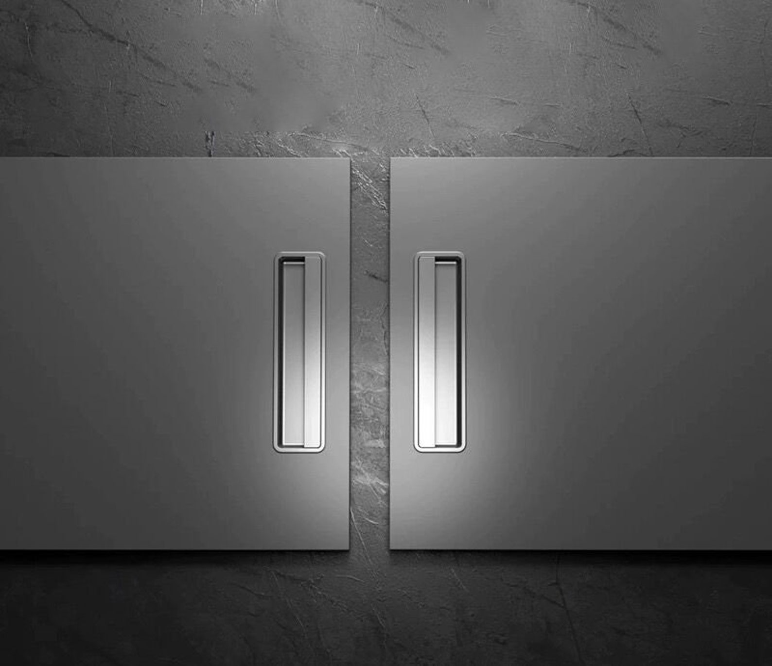 Skin Feeling Black Invisible Hidden Cabinet Door Pull Handle Simple ...