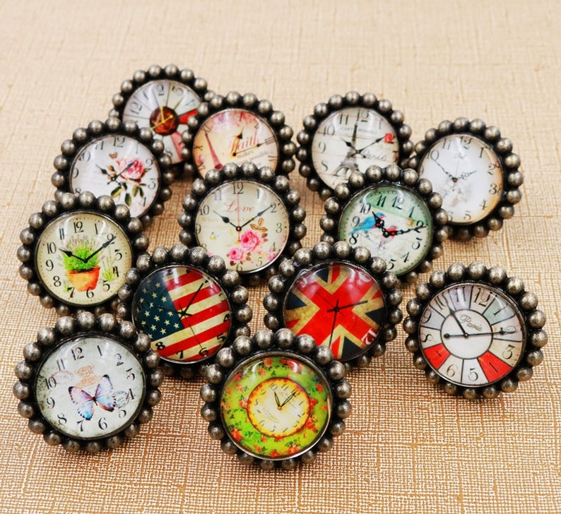 American Glass Time Knob Retro Furniture Hardware European - Etsy