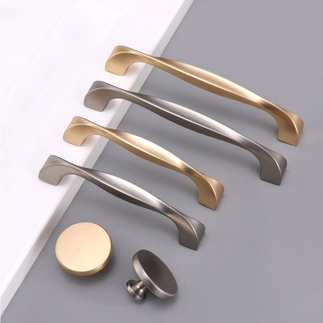 Door Pull Handle Drawer Golden Modern Simple Silver Cupboard - Etsy