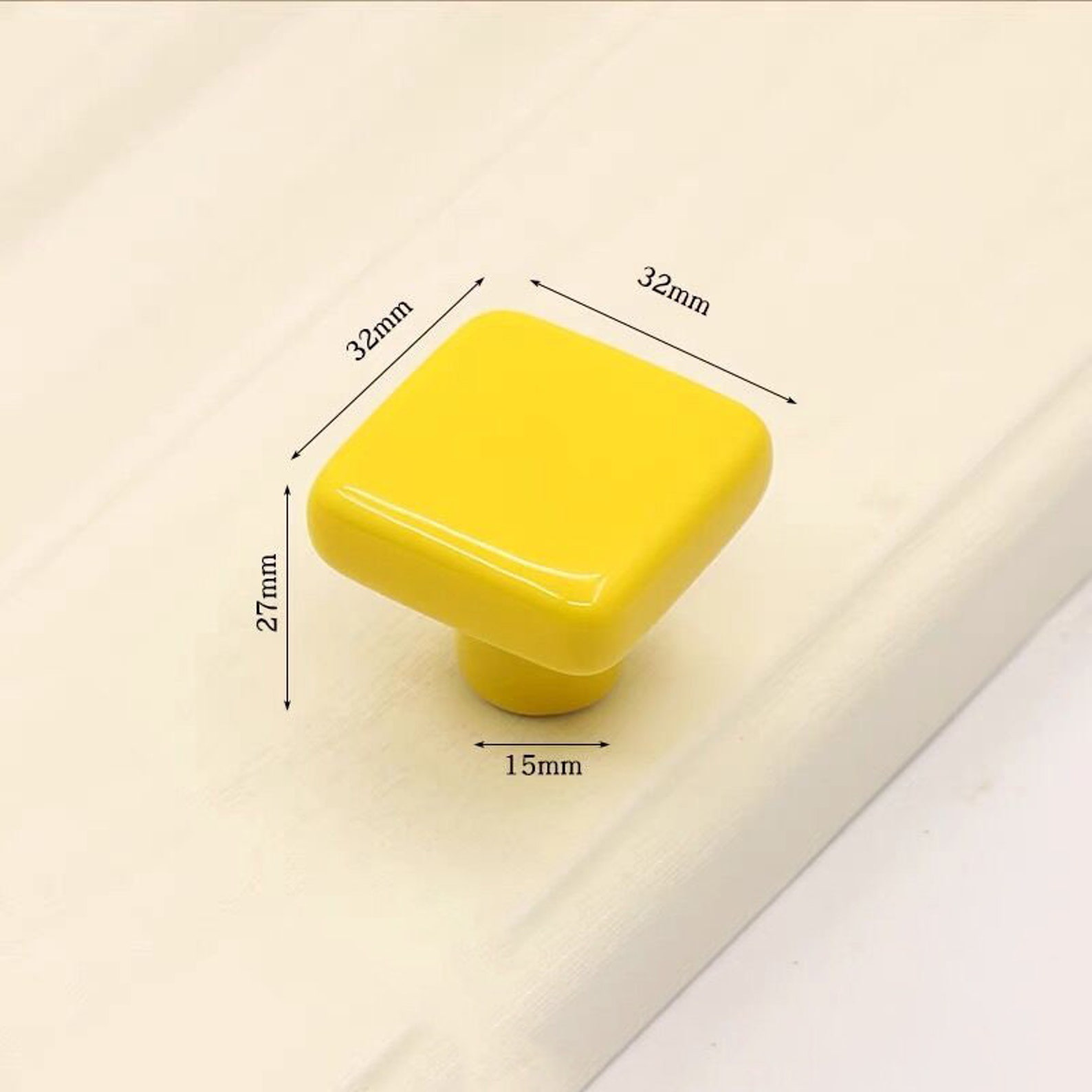 Colored Ceramic Cabinet Door Knob Simple Cabinet Wardrobe Drawer Square ...