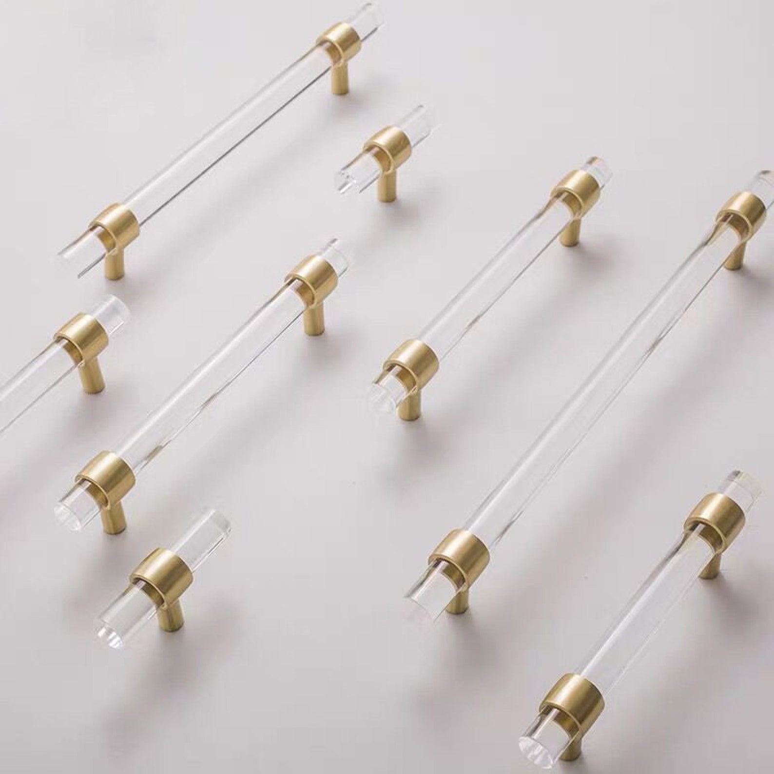Acrylic Brass Strip Pull Handle Modern Minimalist Cabinet Gold - Etsy