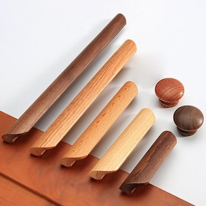 Wood Pull Handle Modern Simple Solid Wood Light Luxury Wardrobe Drawer ...