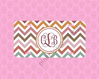 Personalized Front License Plate Monogram Chevron Car Tag | Etsy