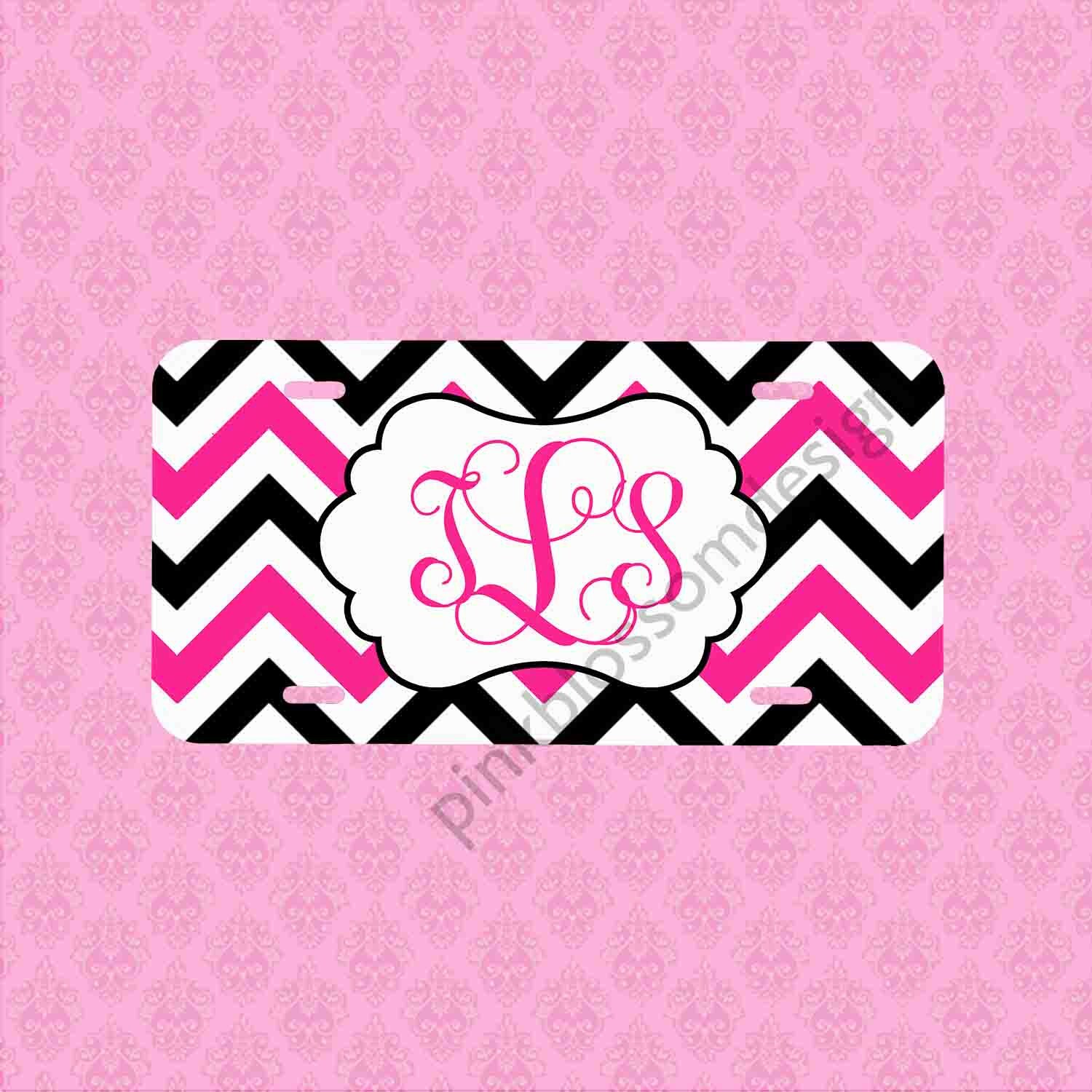 Personalized Front License Plate Monogram Chevron Car Tag | Etsy