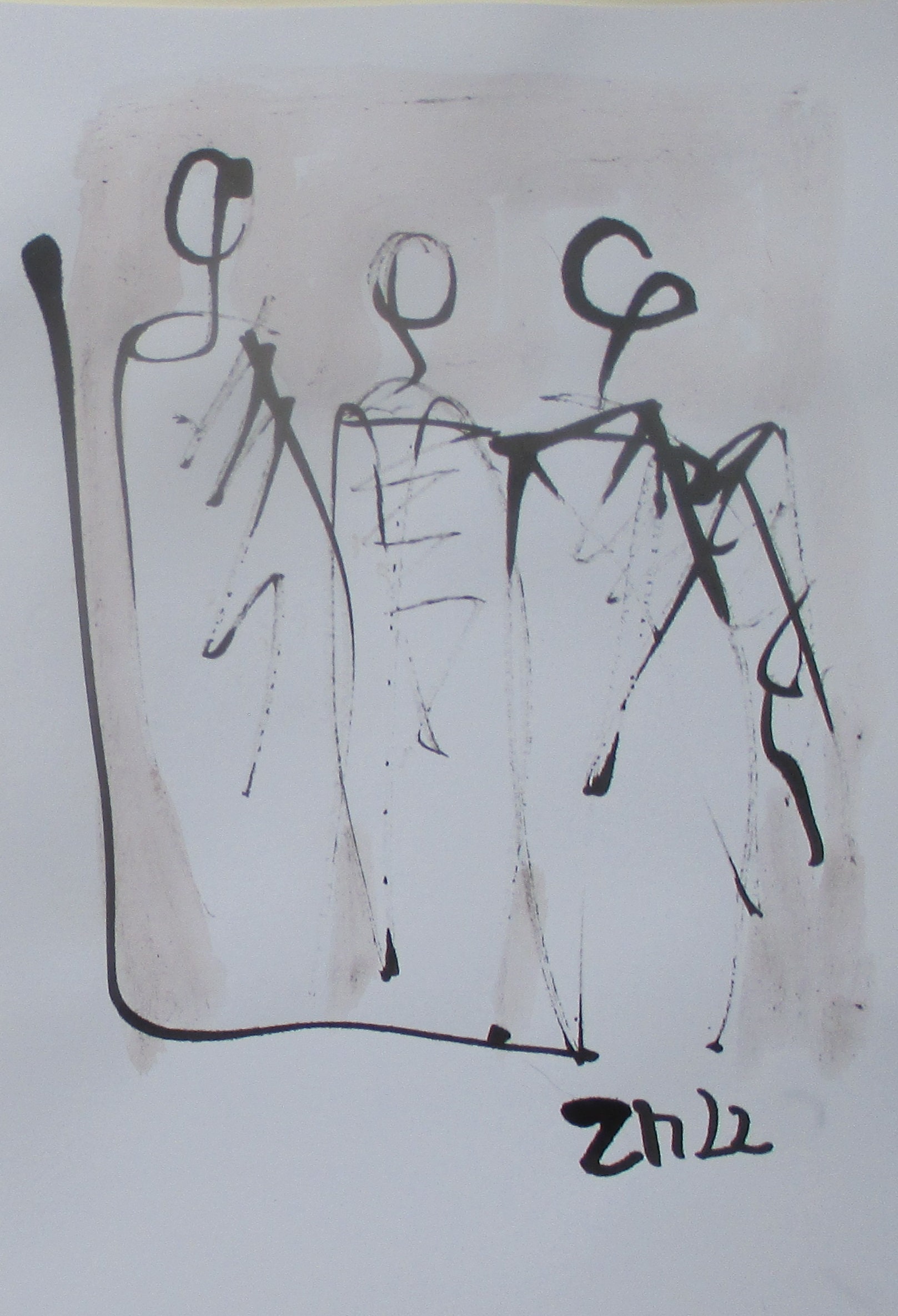 Modern Angels 2 Original Drawing Ink Gouache Expressive - Etsy