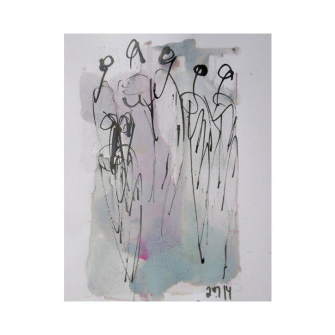 Pastel Dance Original Drawing With Colored Ink and - Etsy