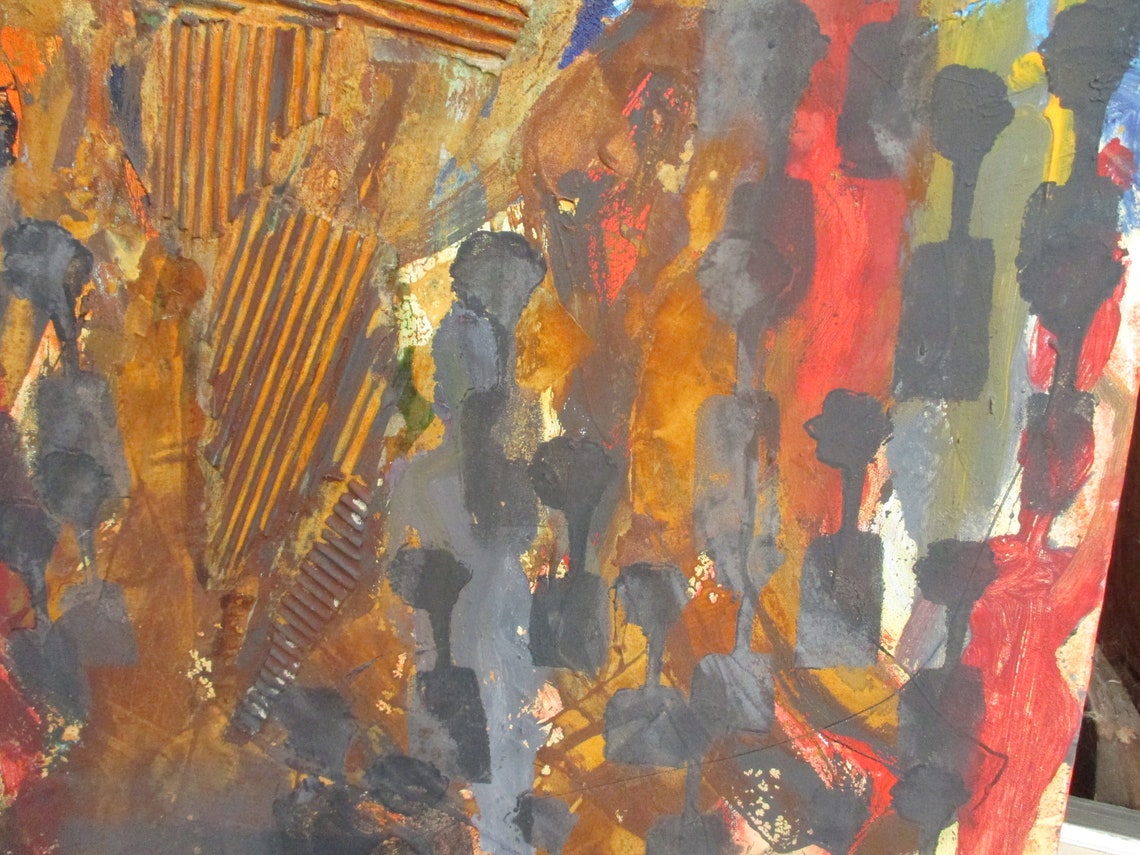 Rusty People Original Drawing Oil / Canvas / Art Xl 2756 X - Etsy