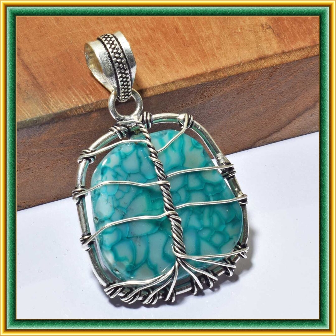 Clearance.....stylized Wire Wrap Solar Agate Pendant - Etsy