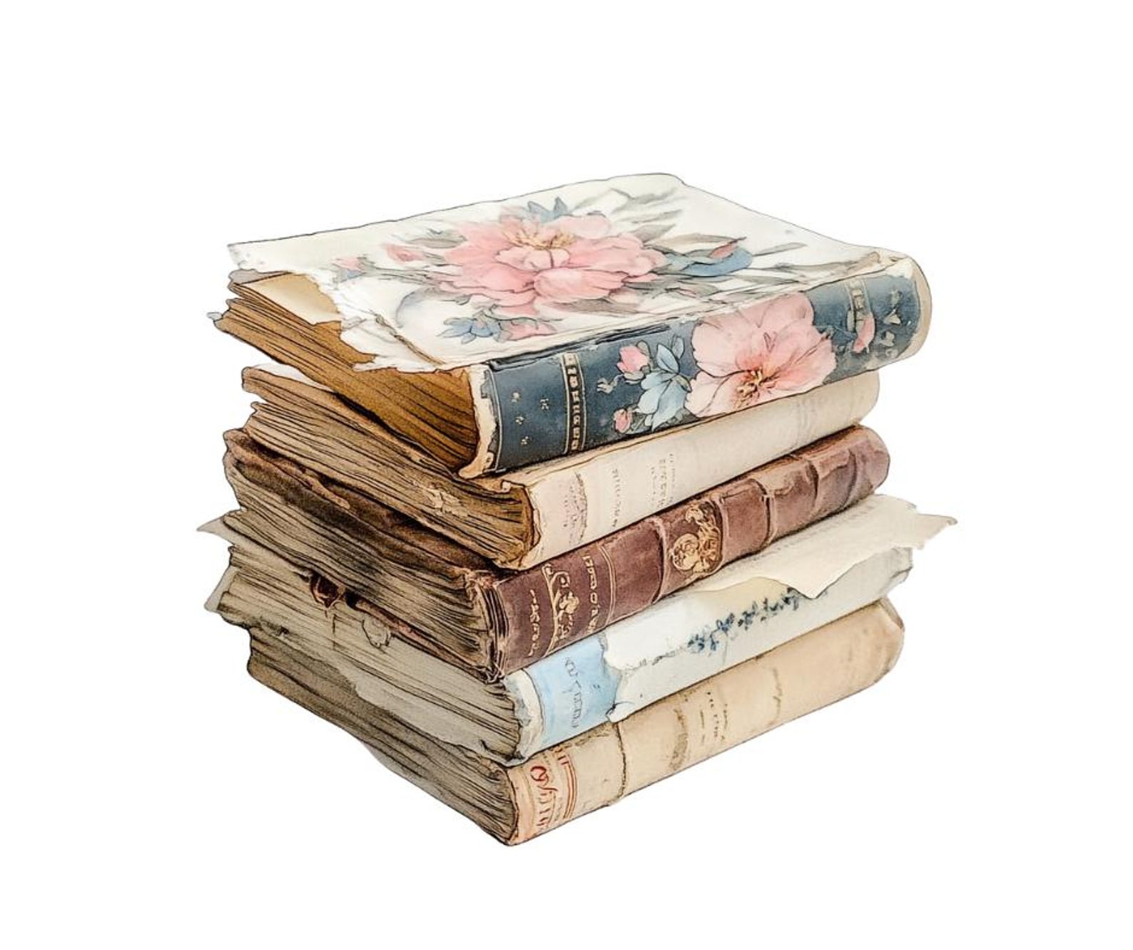 Vintage Junk Journal Clipart, 15 Watercolor Junk Journal Collection ...