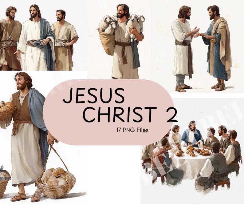 17 JESUS CHRIST Easter Clipart, Printable Watercolor Clipart, High ...