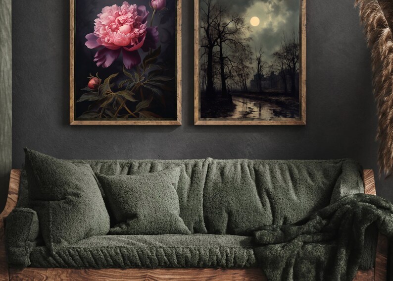 Moonlit Landscape Print: Moody Victorian Night Painting (digital ...