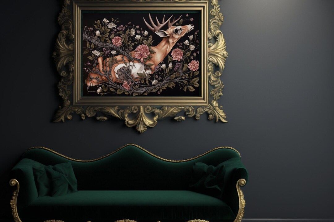 Dark Academia | Vintage Gothic Deer | Gothic Victorian | Dark Art ...