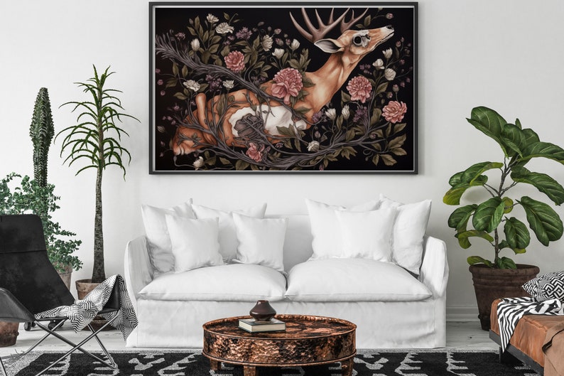 Dark Academia | Vintage Gothic Deer | Gothic Victorian | Dark Art ...