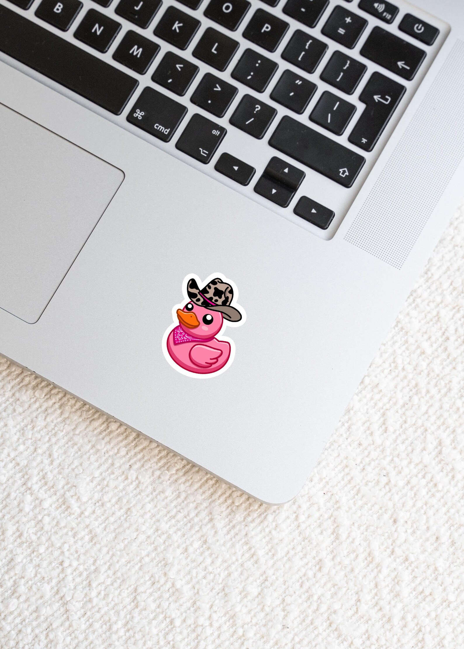 Pink Cowboy Duck Sticker – Small Vinyl Sticker, Pink Western Rubber ...