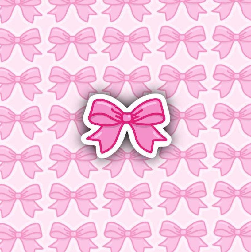 Mini Pink Bow Sticker Pack – Cute Bow Stickers, 1 Inch Small Vinyl ...