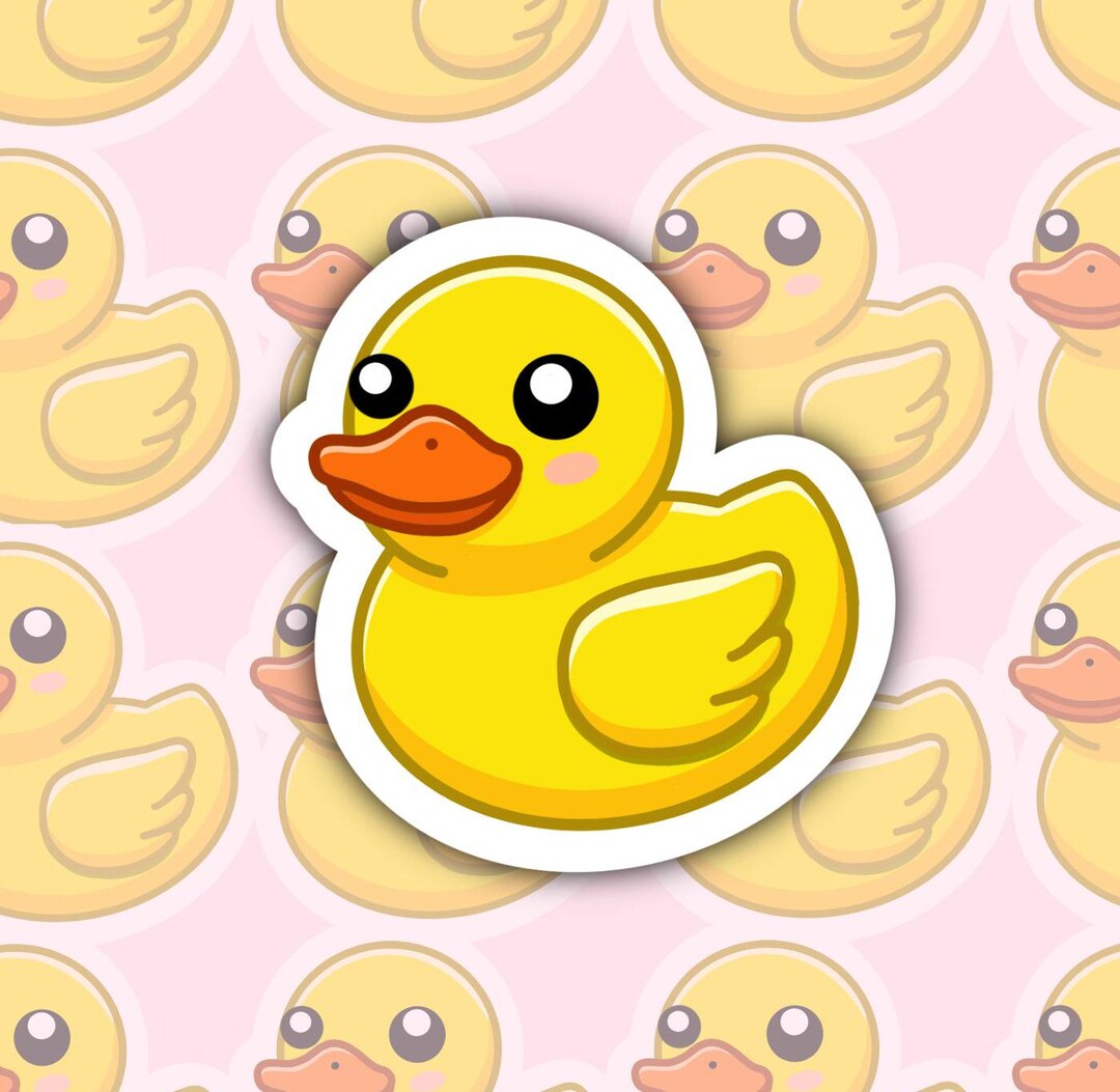 Rubber Duck Sticker – Cartoon Ducky Decal, Small Yellow Duck, Glossy or ...