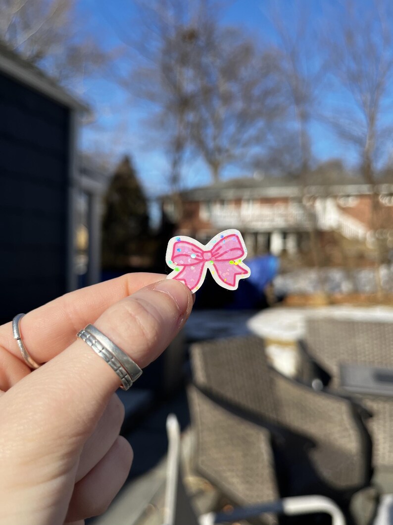 Mini Pink Bow Sticker Pack – Cute Bow Stickers, 1 Inch Small Vinyl ...